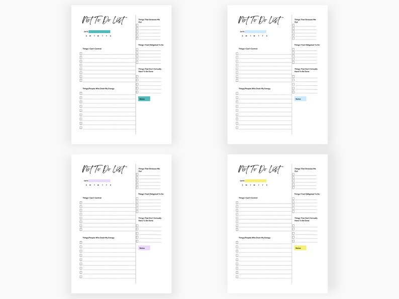 Not to Do List Printable Template - Etsy