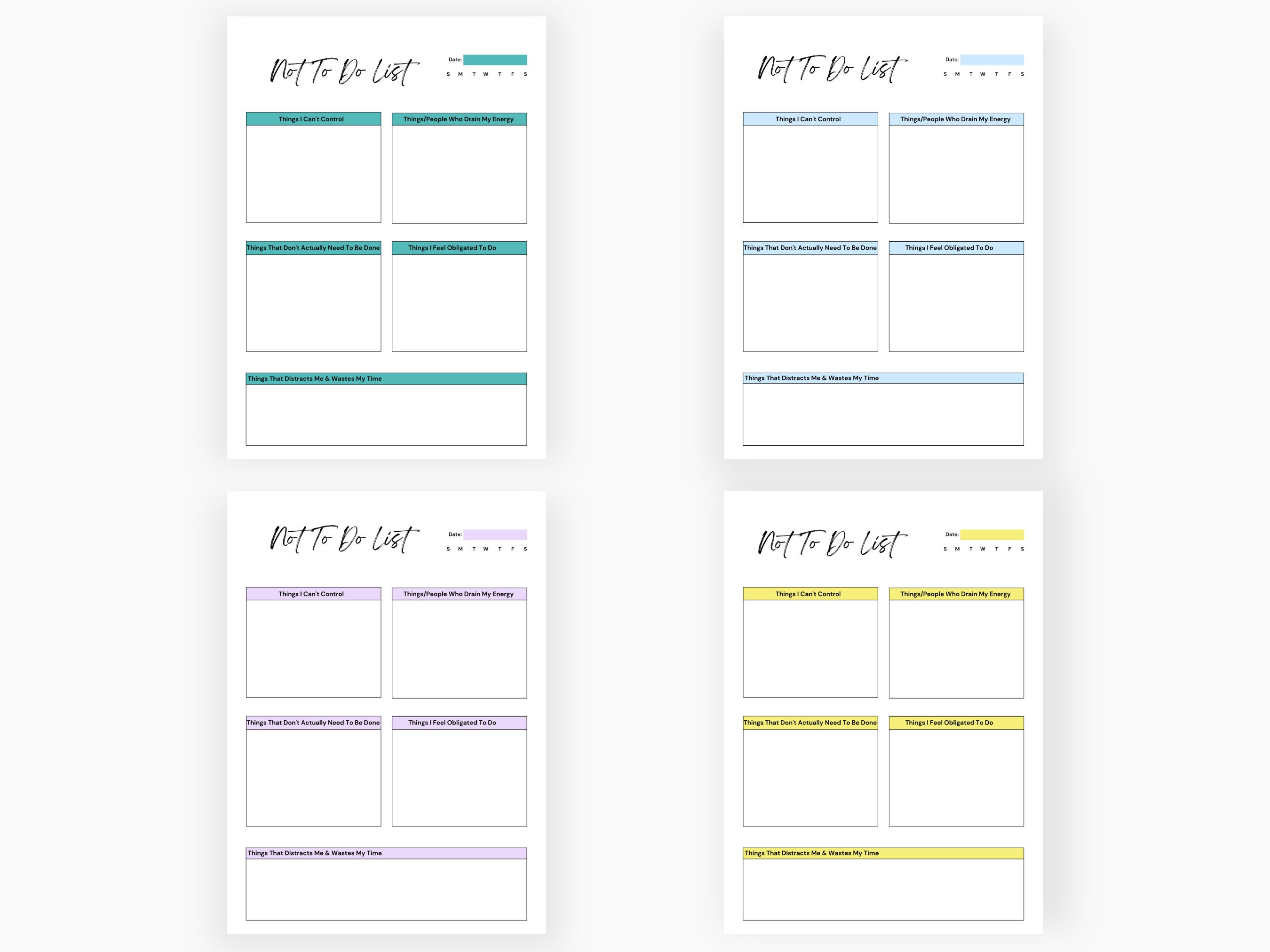 Not to Do List Printable Template - Etsy