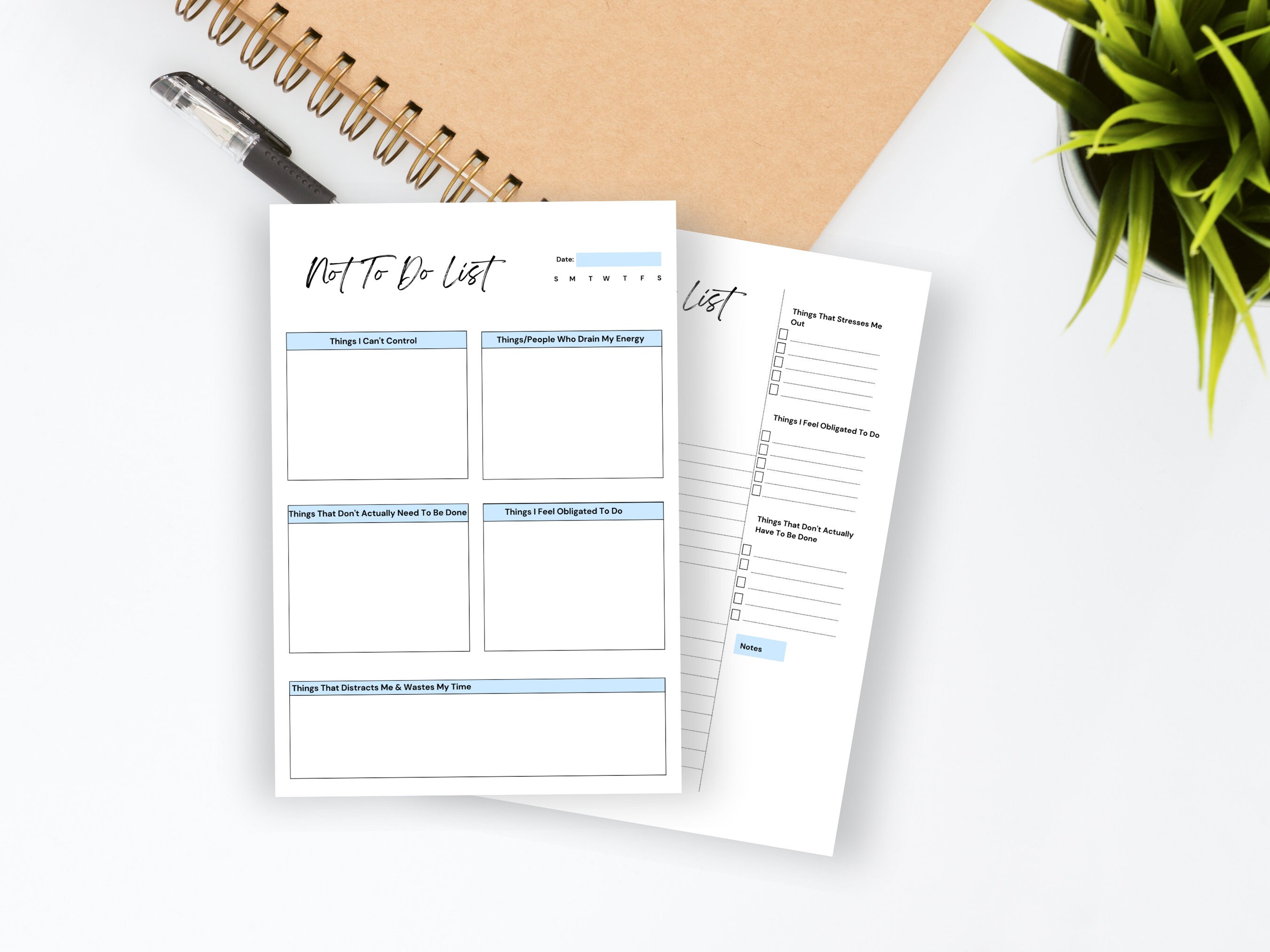 Not to Do List Printable Template - Etsy