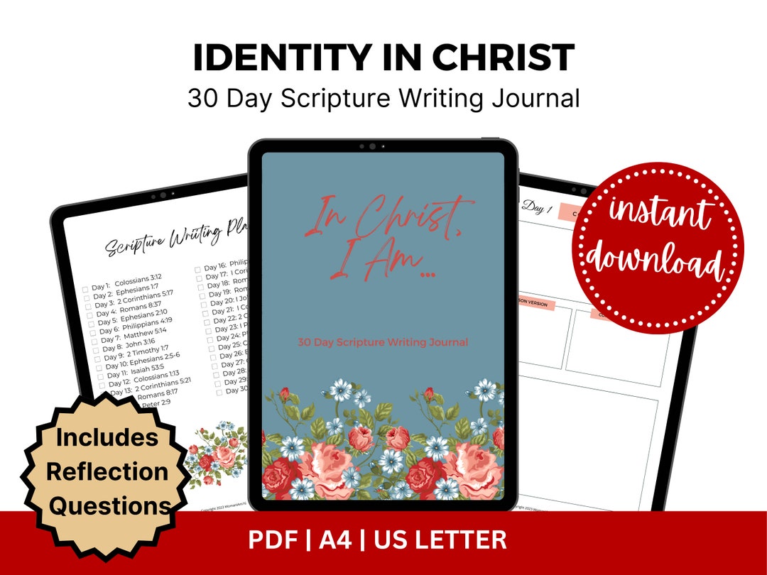 Identity in Christ 30 Day Scripture Writing Journal - Etsy