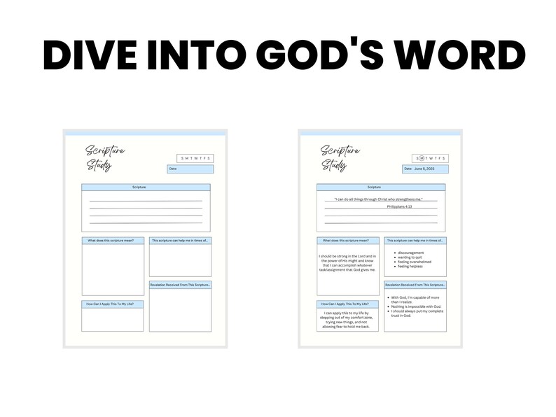 Bible Scripture Study Template Printable Bible Scripture - Etsy