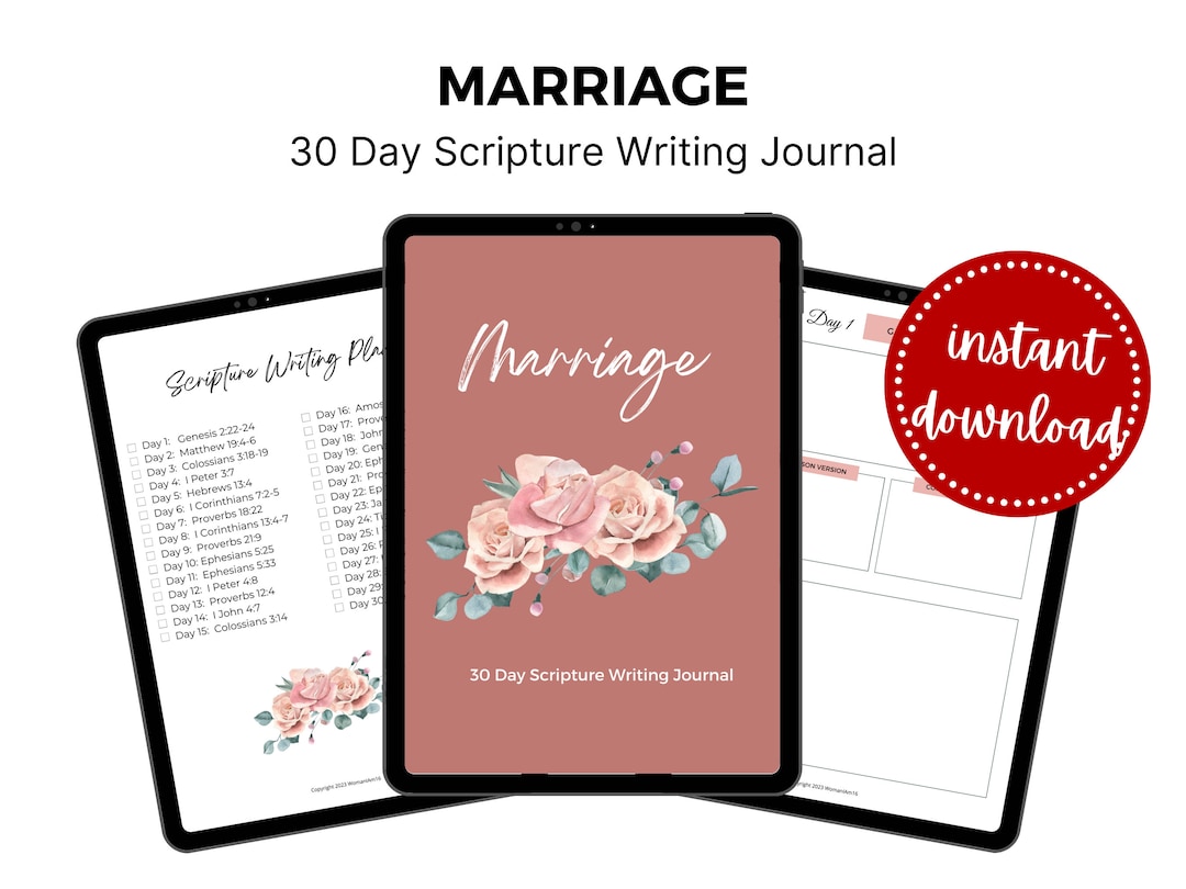 Marriage 30 Day Scripture Writing Journal, Scripture Writing Plan ...