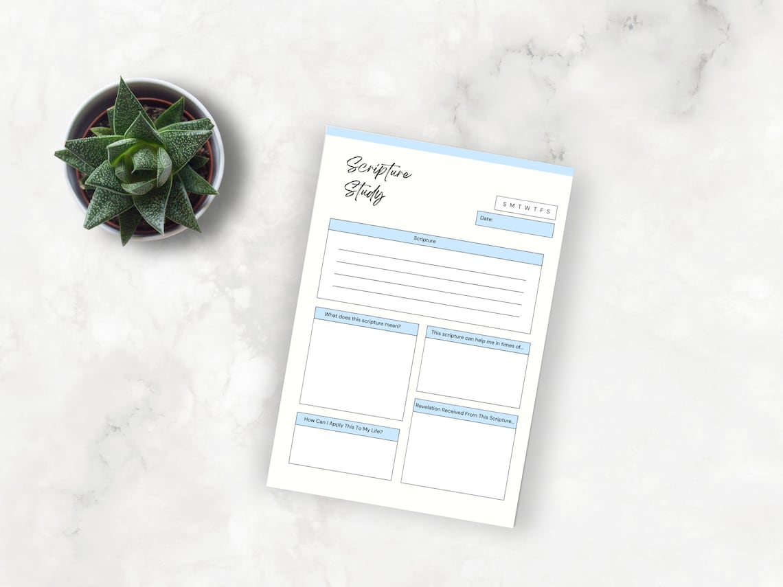 Bible Scripture Study Template: Printable Journal (A4 & Letter) (PDF ...