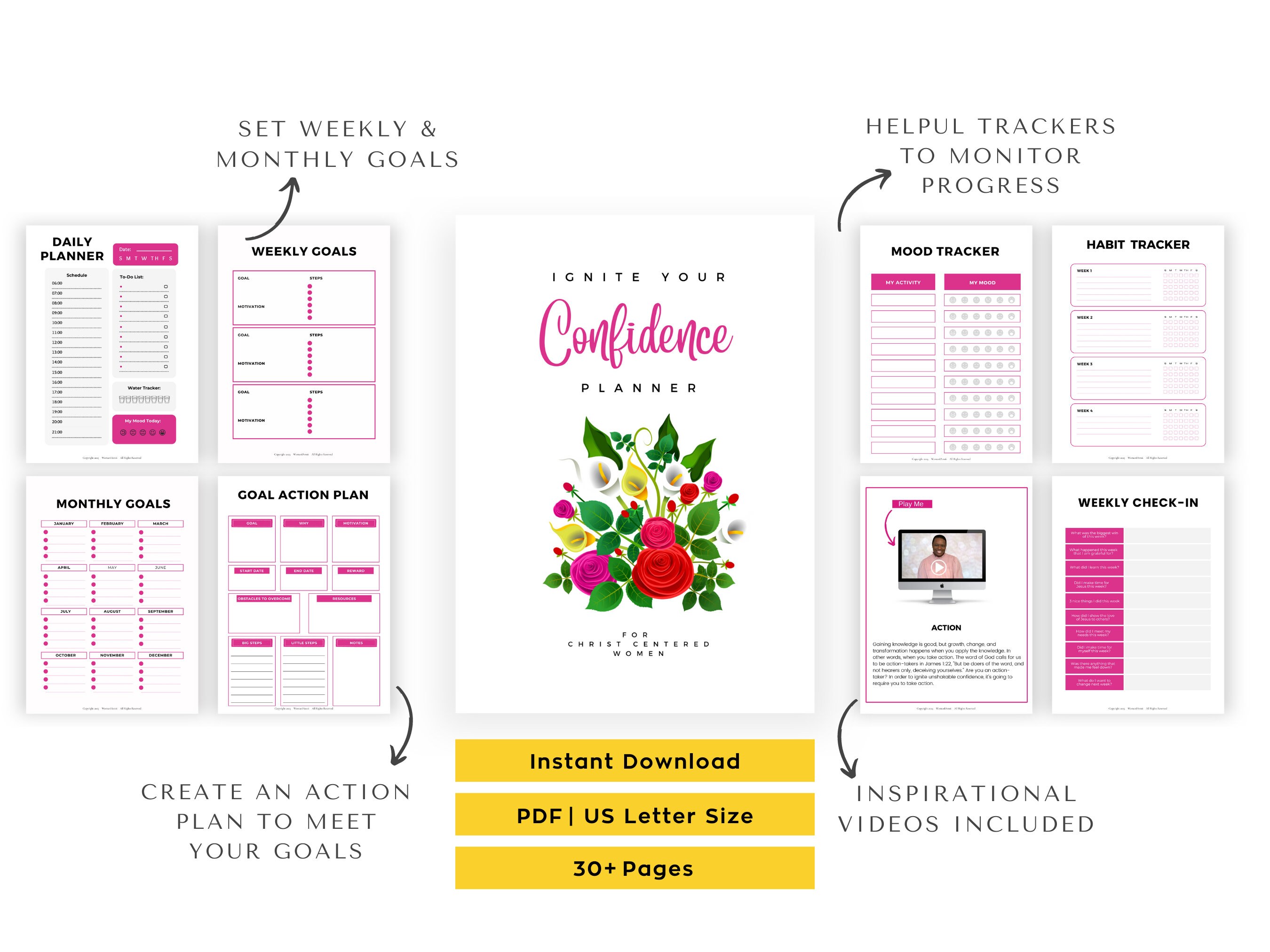 Printable Confidence Planner, Confidence Journal Template, Christian ...