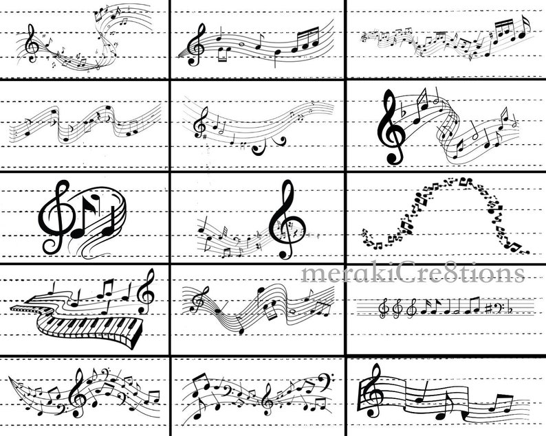 Musical Notes Silhouette, Music Notes Vector Bundle, 300 Dpi, SVG, PNG ...