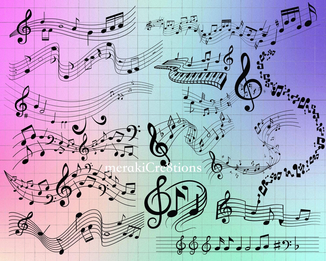 Musical Notes Silhouette, Music Notes Vector Bundle, 300 Dpi, SVG, PNG ...