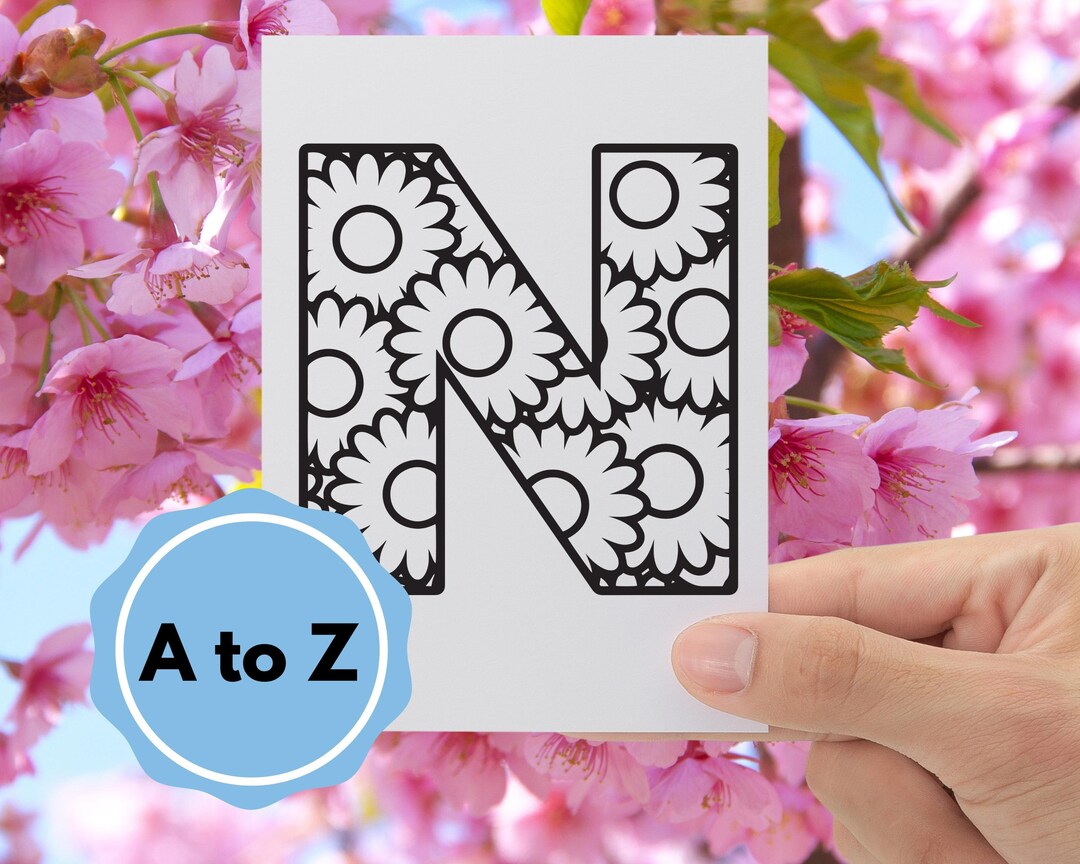 26 Floral Alphabet ABC Vector Svg PNG PDF Digital Download - Etsy