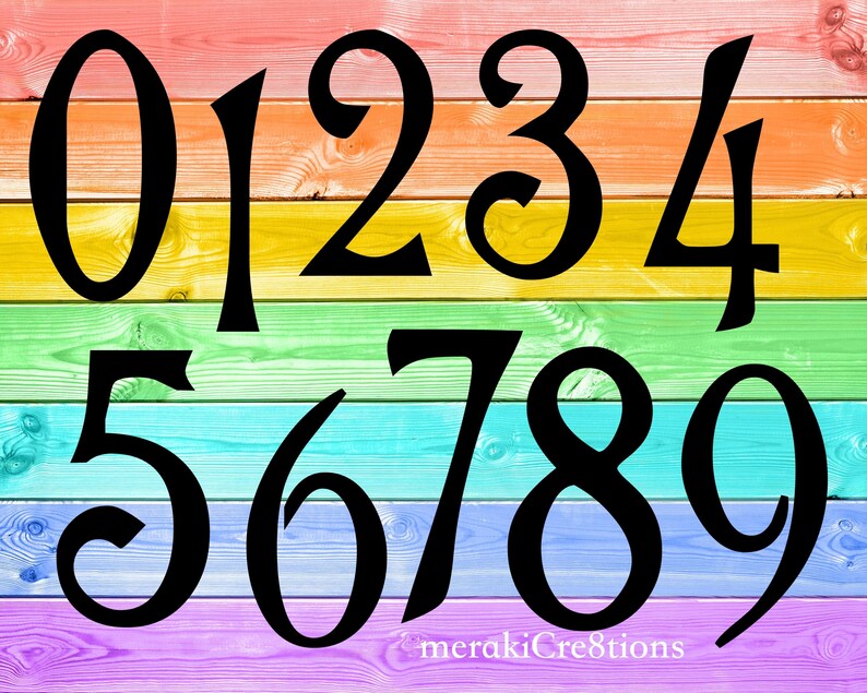 Numbers Silhouette Vector 300 Dpi SVG PNG PDF Digital - Etsy Australia
