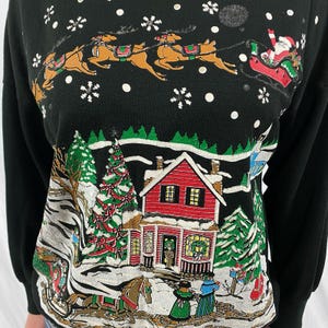 Vintage Christmas Victorian Country Scene Pull Over Graphic Crewneck ...