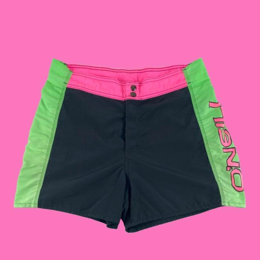 Vintage 90s Oneill Neon Color Block Board Shorts Sz M - Etsy