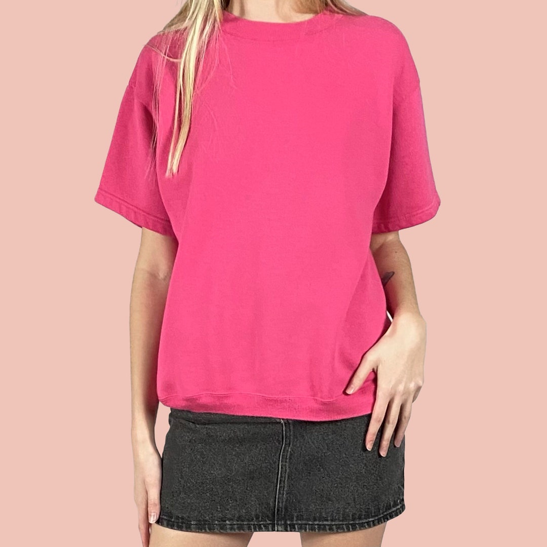 Hanes Vintage Hot Pink Boxy Raglan Short Sleeve Sweatshirt Sz Medium - Etsy