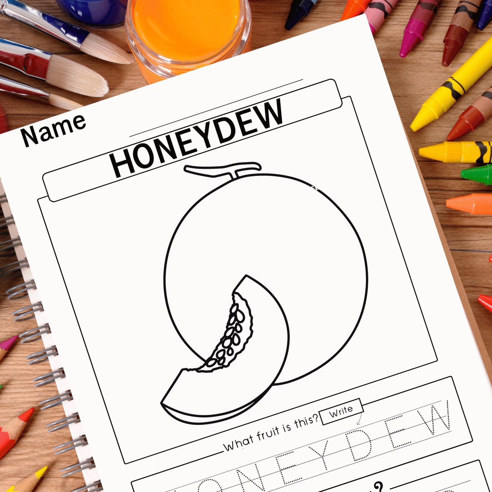 Fruit Name Tracing Worksheet for Kids | Fun and Educational Fruit ...