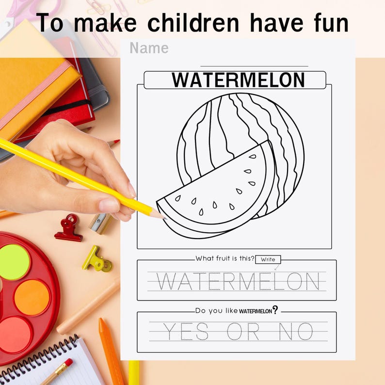 Fruit Name Tracing Worksheet for Kids | Fun and Educational Fruit ...