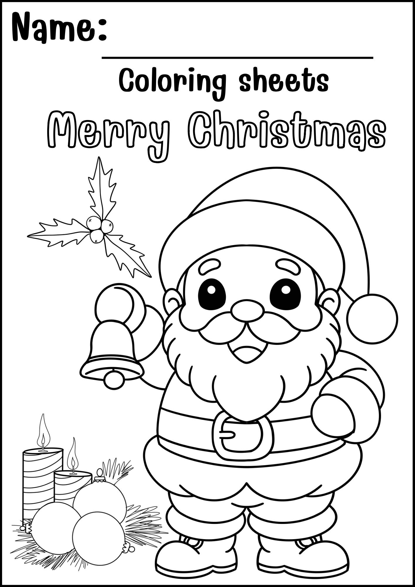 Christmas Coloring Pages | Cute Holiday Printable Sheets for Kids | 30p ...