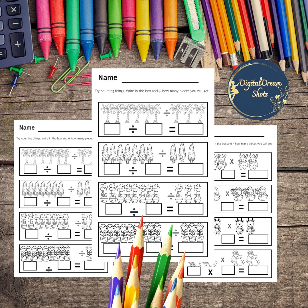 Fun Counting and Add Subtract, Multiply, Divide Worksheets for Kids ...