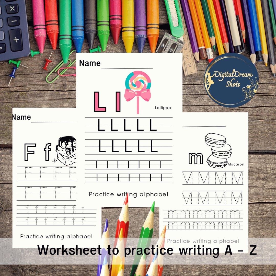 Printable Alphabet Practice Worksheet - Letter A-Z | Tracing Sheet for ...