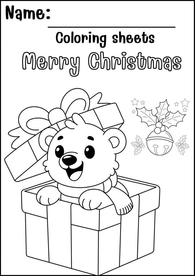 Christmas Coloring Pages | Cute Holiday Printable Sheets for Kids | 30p ...