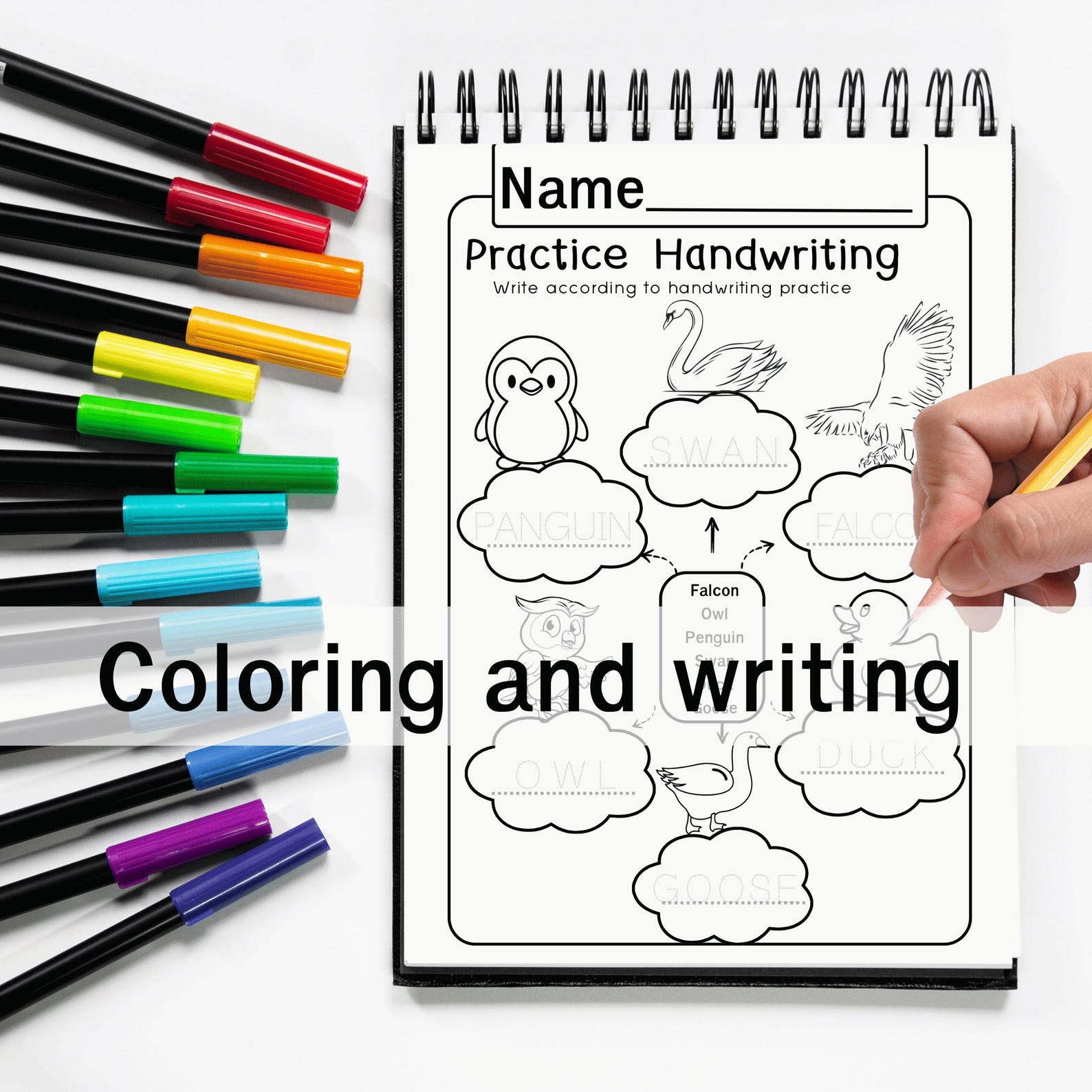 Animal Themed Handwriting Practice Worksheet for Kids Cute Animal ...