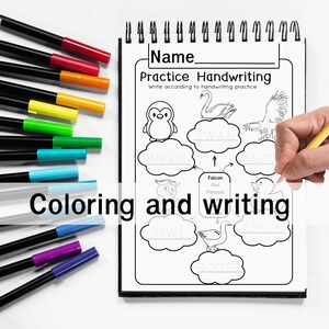 Animal Themed Handwriting Practice Worksheet for Kids Cute Animal ...