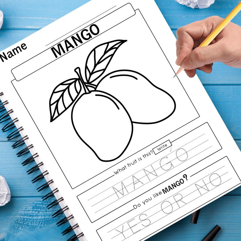 Fruit Name Tracing Worksheet for Kids | Fun and Educational Fruit ...