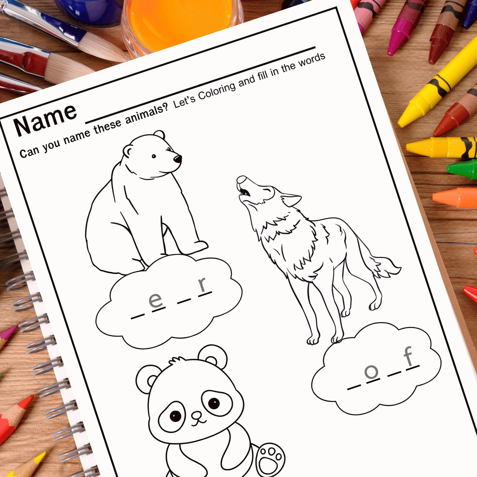 Animal Coloring and Word Fill-in Activity Sheets for Kids - Fun ...