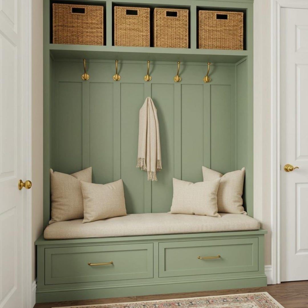 Custom Mudroom Bench Cushion – 3" Thick Indoor Velvet or Linen Bench ...