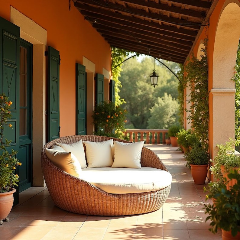 Custom Sunbrella Daybed Cushions – Outdoor Round Sofa Patio Furniture ...