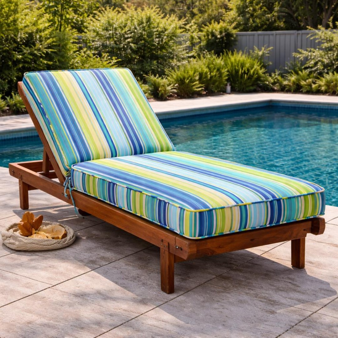 Custom Chaise Lounge Cushion | Sunbrella Agora Outdoor Patio Lounger ...