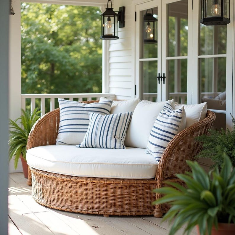 Custom Sunbrella Daybed Cushions – Outdoor Round Sofa Patio Furniture ...
