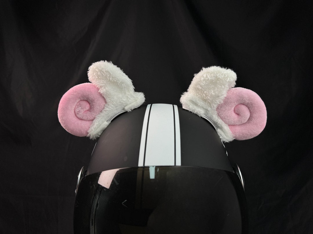 Kawaii Sheep Horn Ears Helmet Decoration Motorcycle Ski Bike Cute ...