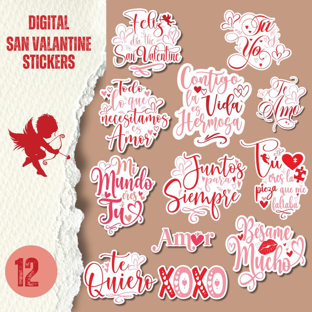 12 Valentine Bundle Png, Valentine Digital Stickers, Valentine Day Png ...