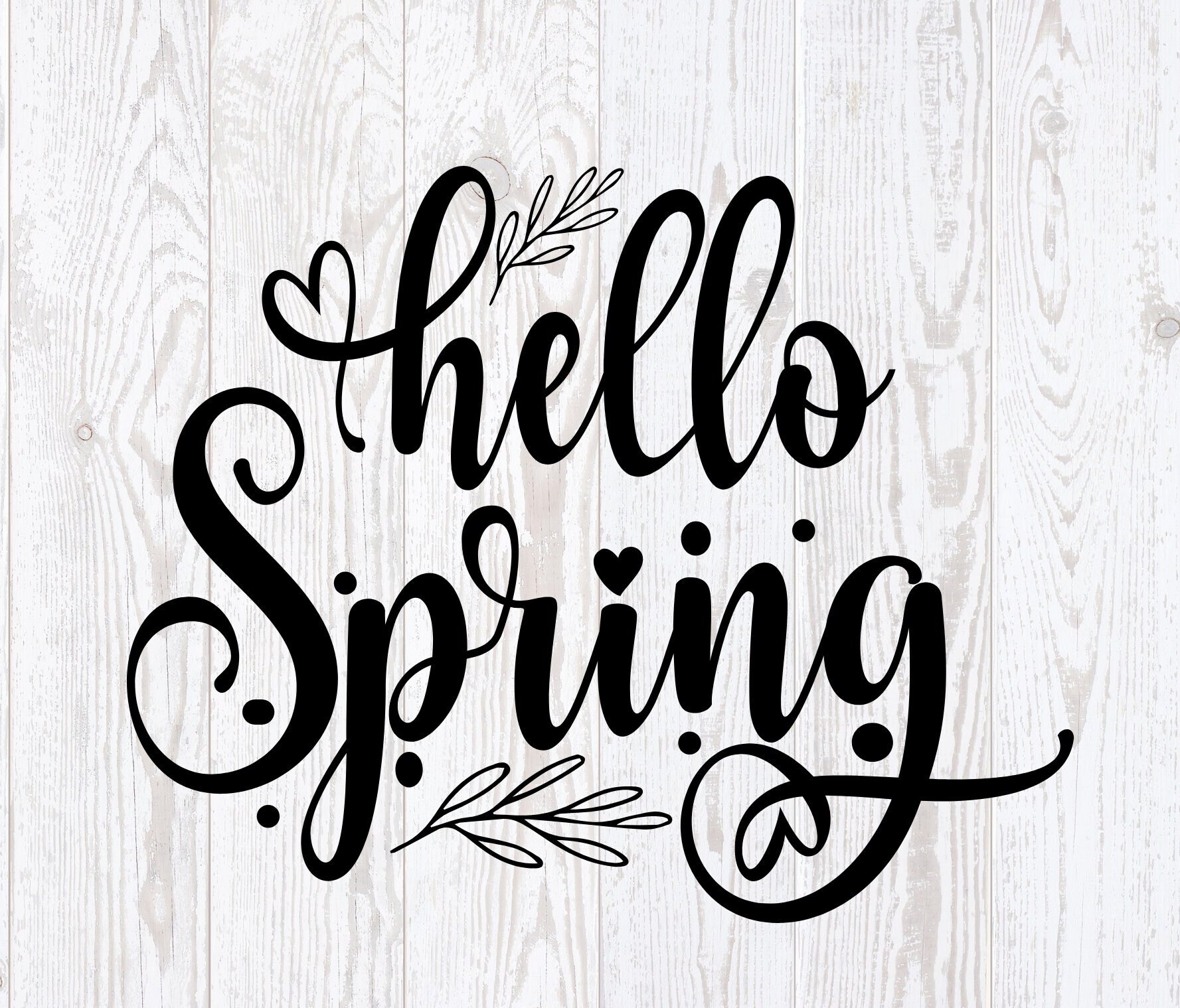 Hello Spring SVG. Spring SVG. Silhouette File, Circuit File , Round ...
