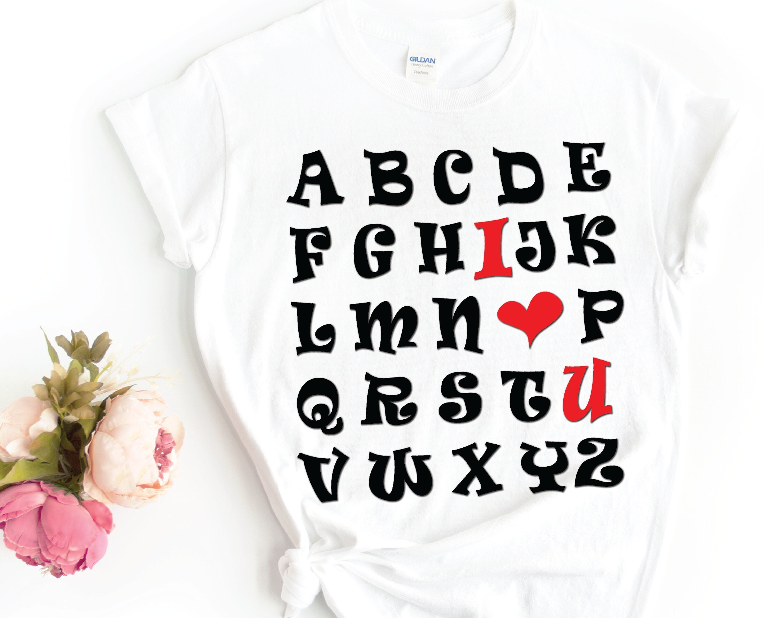Alphabet ABC I Love You SVG. PNG File Cute Valentine File - Etsy