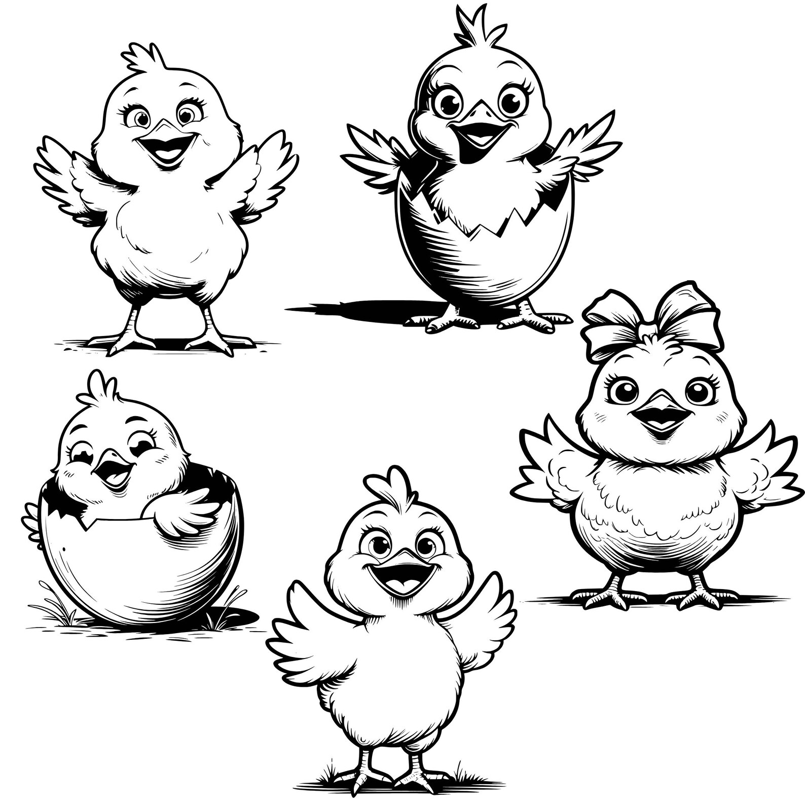 Chick SVG Bundle, Farm Animal Clipart (digital Download - Etsy