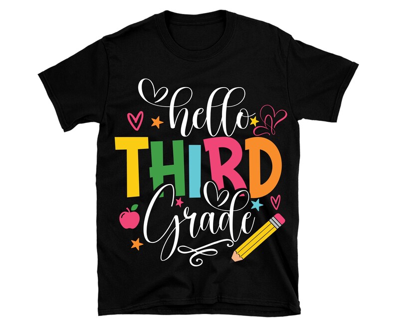 Hello Third Grade SVG, Back to School Sublimation (digital Download) - Etsy