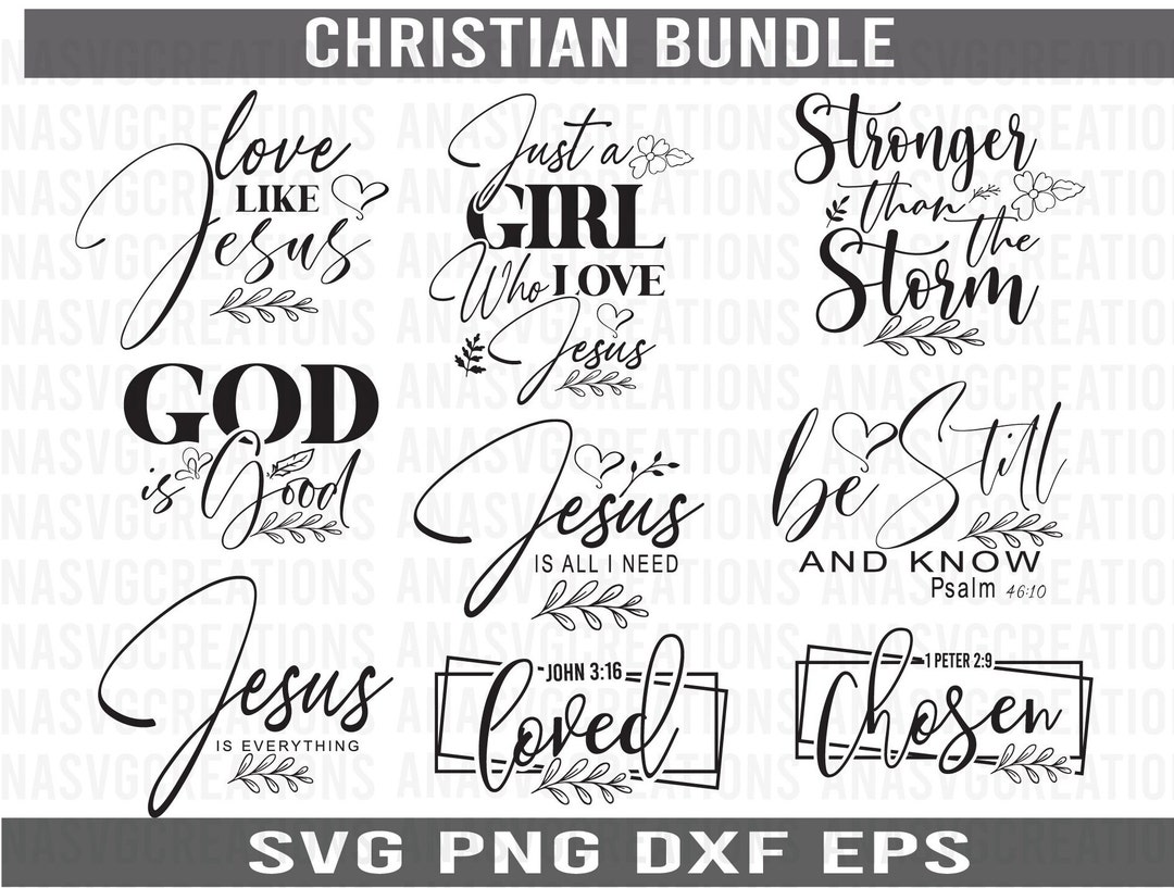 Christian Bundle Svg, Religious Svg Bible Verse Svg, Jesus Svg Digital ...