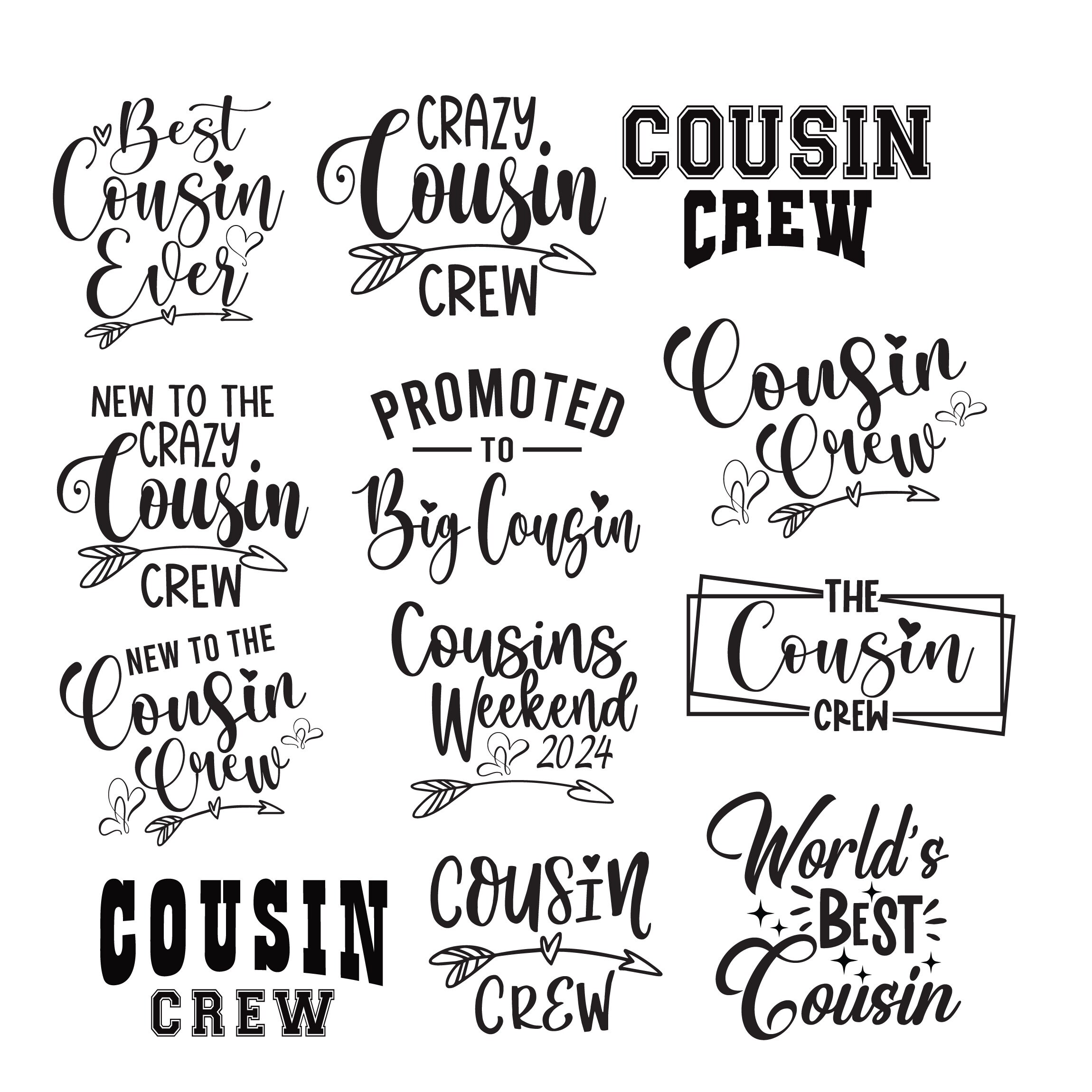 Cousin Crew SVG Bundle, Family Designs (digital Download) - Etsy