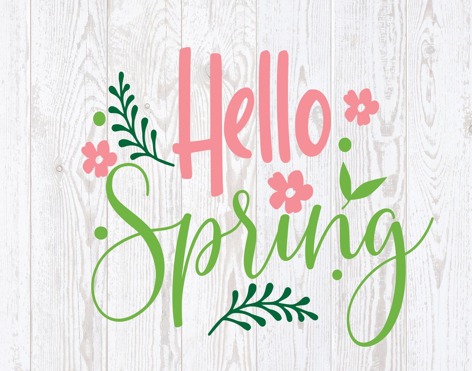 Hello Spring SVG. Spring SVG. Silhouette File Circuit File - Etsy
