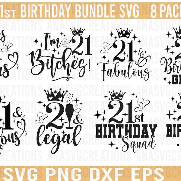 21st Birthday Svg - Etsy