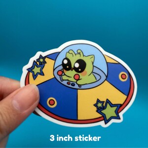 Cute Alien Cat in Spaceship Sticker - Etsy