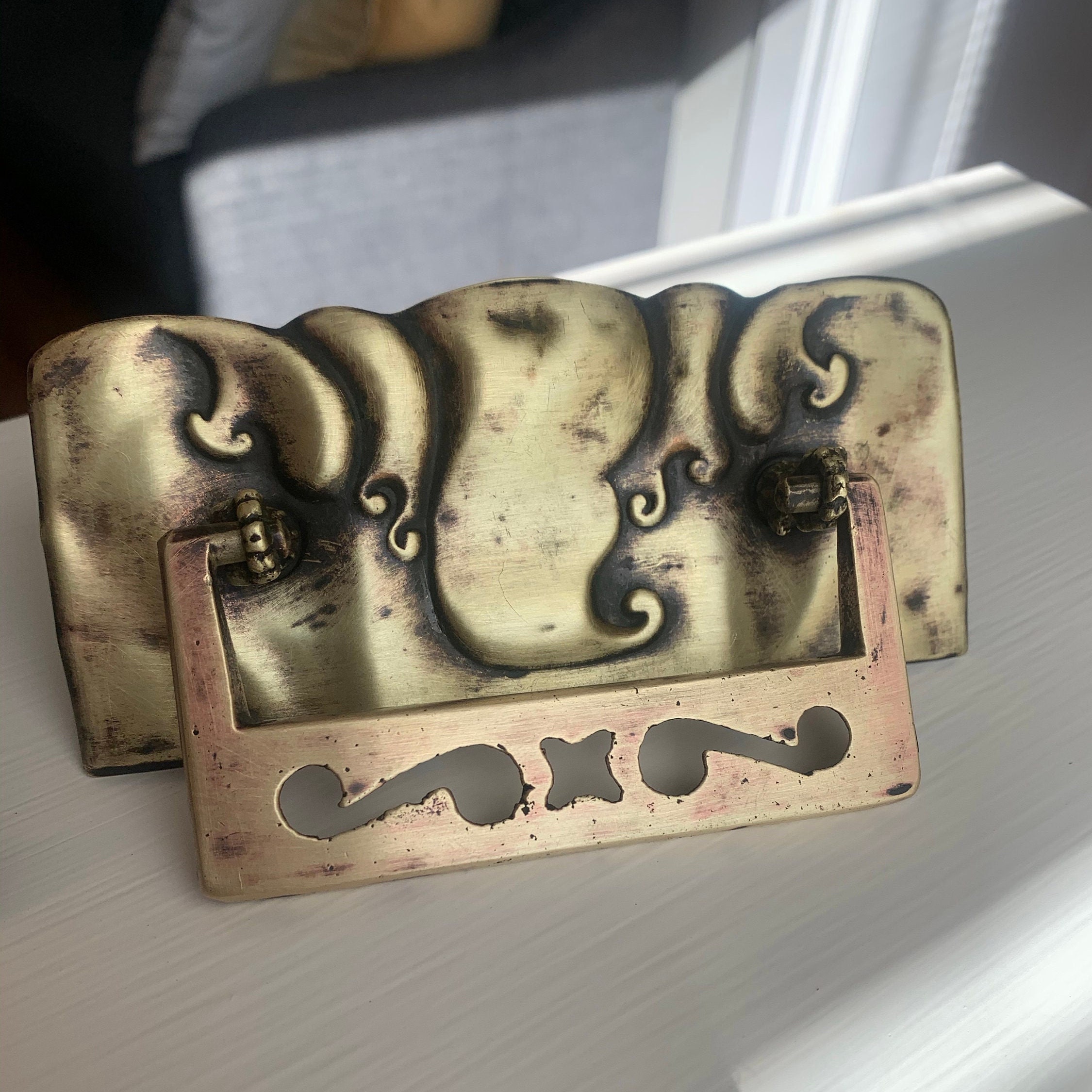 Genuine Antique Drop-handle Drawer Pulls With Backplates Art Nouveau ...