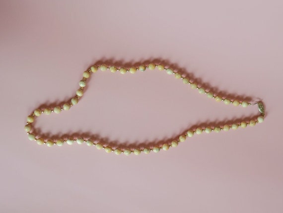 Vintage Napier Tan and Gold Tone Metal Beads 26 inch … - Gem