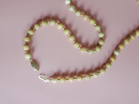 Vintage Napier Tan and Gold Tone Metal Beads 26 inch … - Gem