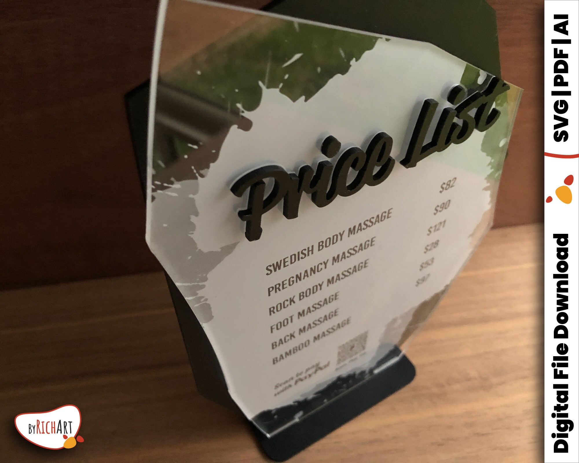 Crystal Shaped Price List SVG Files for Laser Cutting INSTANT DOWNLOAD ...