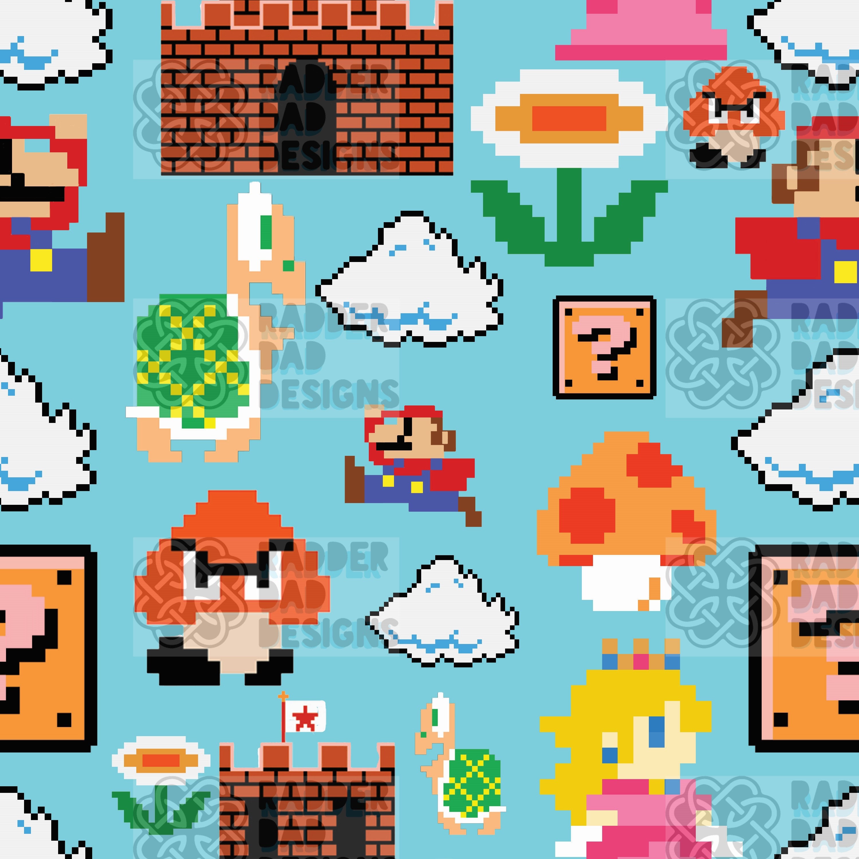 Classic 8-bit Game Seamless Pattern - Etsy