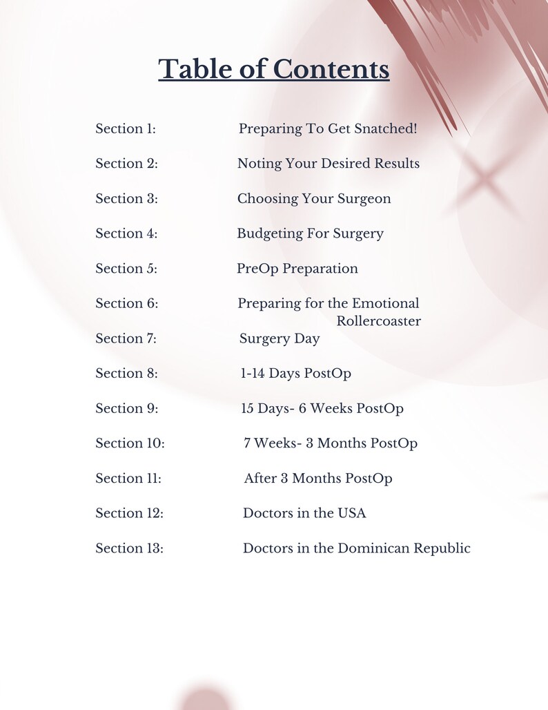 Your Guide for Planning Plastic Surgery English - Etsy Australia