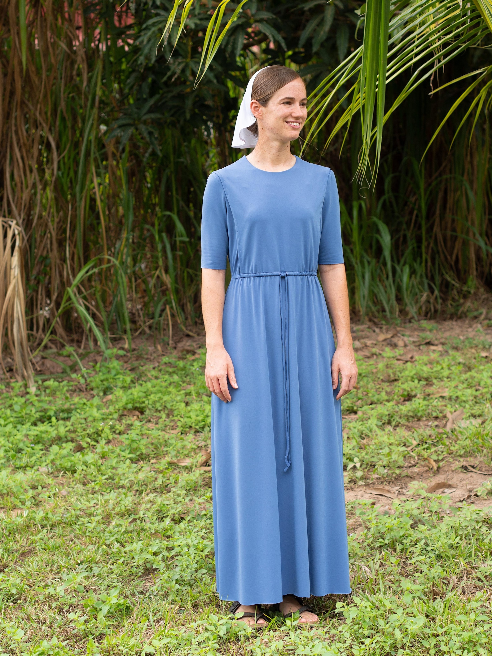 Emma Drawstring Waist Dress |women's Modest Cape Dress | Knit Fabric ...