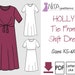PDF Girls Holly Shift Dress Sewing Pattern| Tie Front Dress Pattern ...