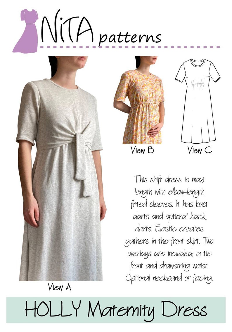 Maternity Holly Shift Dress Sewing Pattern Womens Modest - Etsy