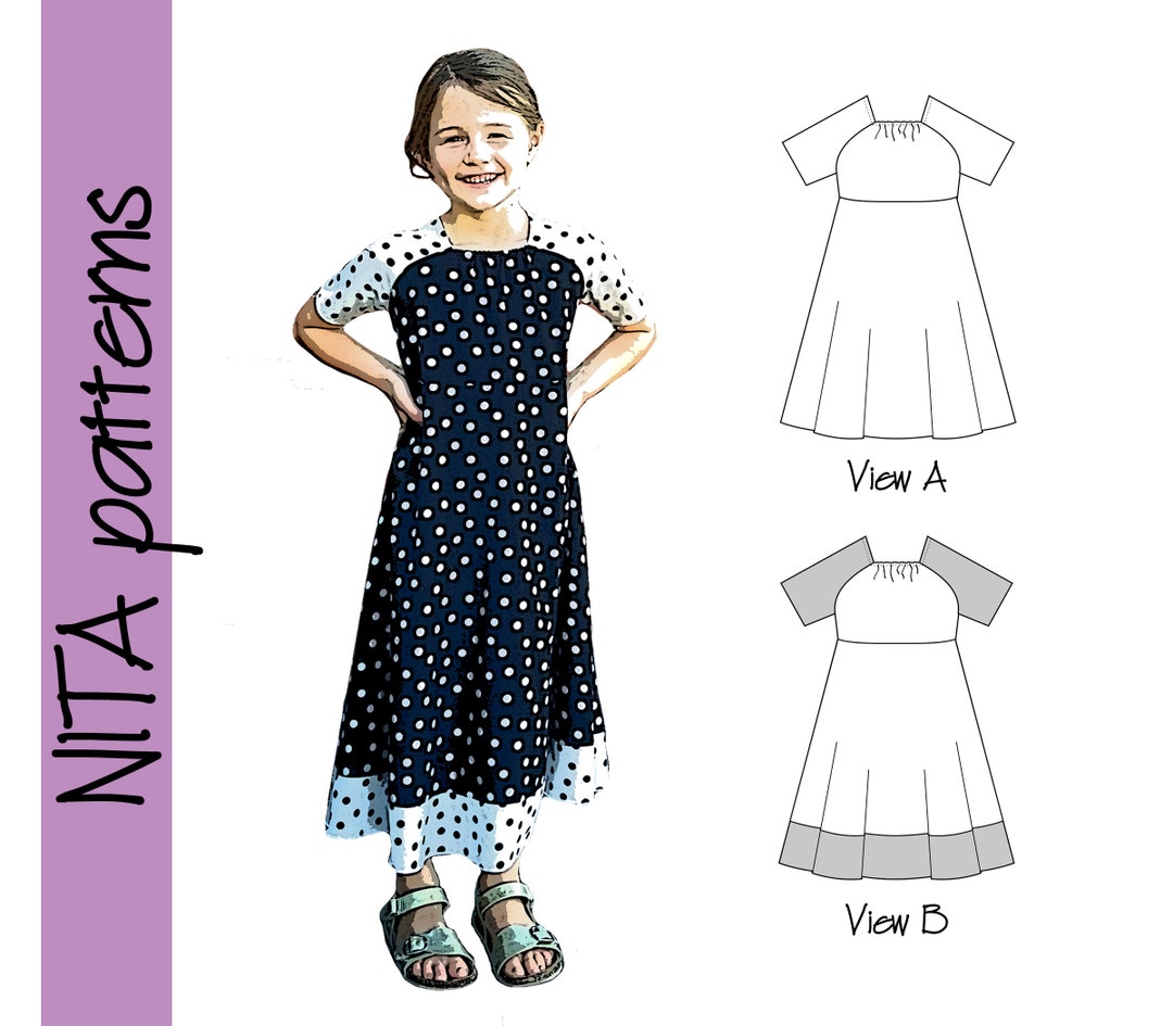 Quick Easy Raglan Dress Sewing Pattern | Girls Maxi Dress Pattern ...